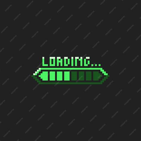 Pixel Art Retro Loading Screen Premium Vector