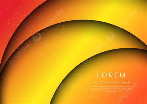 Abstract Yellow And Orange Curve Circle Layer Overlapping Background