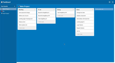 GitHub Wj Kang Side Project Taskboard Client React Drag And Droppable Kanban Board