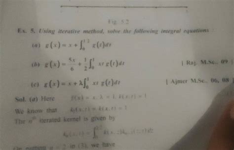 Using Iterative Method Solve The Following Integral Equations A Gx