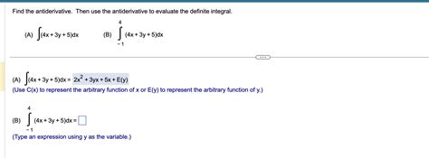 Solved Find The Antiderivative Then Use The Antiderivative Chegg