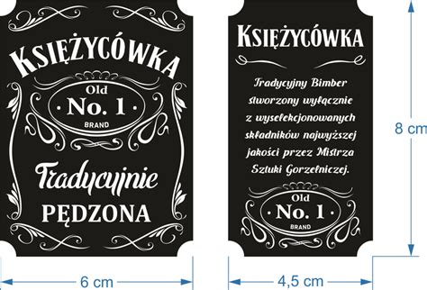 16x Etykiety nalepki Księżycówka BIMBER wódkę alkohol naklejki butelki