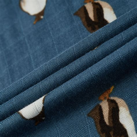 Penguin Bamboo Muslin Swaddle Blanket Milkbarn
