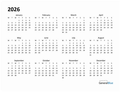 Simple 2026 Year Calendar Week Starts On Sunday Stock Quotes