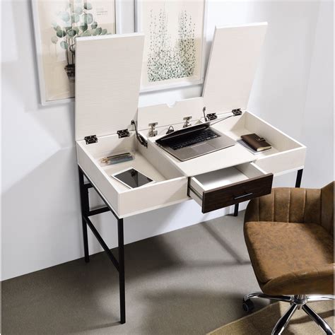 Writing Desk Rectangular Configuration Usb Port For Easy Charging In