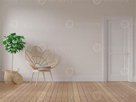 Emtpy Door Interior Mockup Room Wood Element And Cozy In Empty Picture