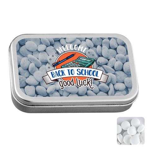 Cx0120 Large Flat Hinged Tin With Dextrose Mints Branded