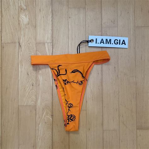 I Am Gia Orange Cruz Cheeky High Rise Bathing Suit Depop
