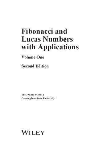 fibonacci and lucas numbers with applications volume one [2nd ed
