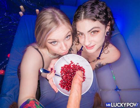 Filthy Tattooed Girls Kaiia Eve And Lydia Black Sharing A Big Boner 15