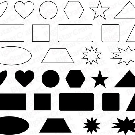 Basic Shapes Svg Bundle Basic Shape Outline Svg Bundle Etsy