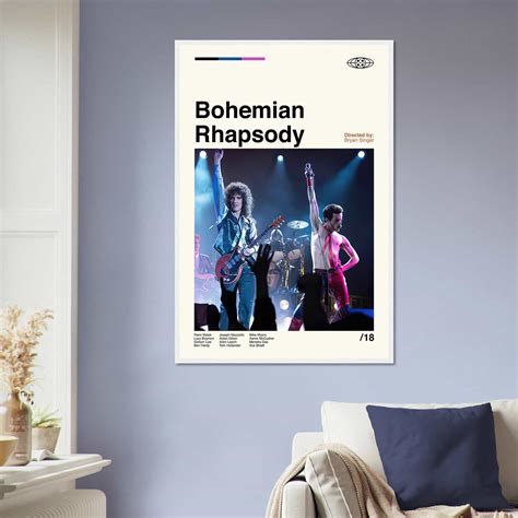 Bohemian Rhapsody Poster Bohemian Rhapsody Print Retro Movie Poster