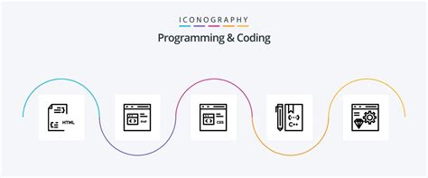 Programming And Coding Line Icon Pack Including Coding C