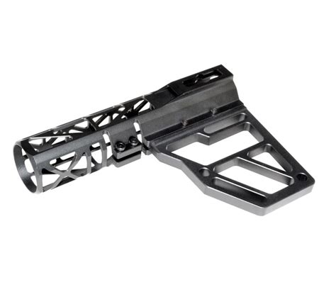 Skeletonized Pistol Brace Stabilizer Black Anodized Aluminum