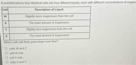 Solved A Scientist Places Four Identical Cells Into Four Different