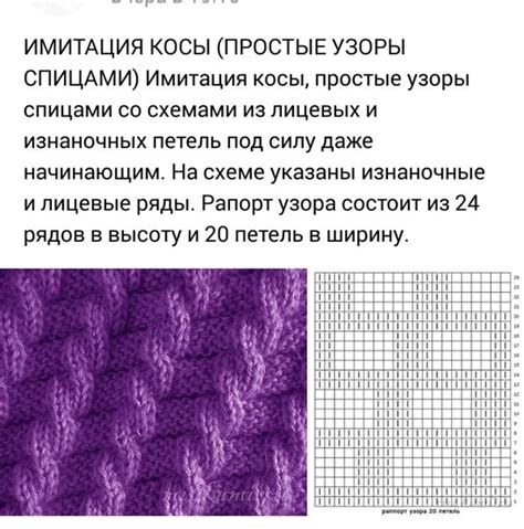 Простые Узоры Спицами Для Начинающих С Описанием Со Схемами И Красивые
