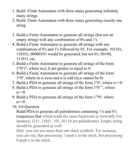 solved 1 build finite automaton with three states