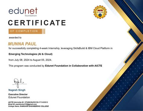 Munna Paul On Linkedin Internship Ai Cloud Emerging Skillsbuild