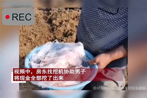 房东出租屋翻地挖出8万现金，租客瞒着老婆赶到现场，房东看傻眼