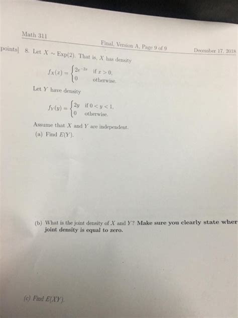 Solved Math 311 Final Version A Page 9 Of 9 December 17
