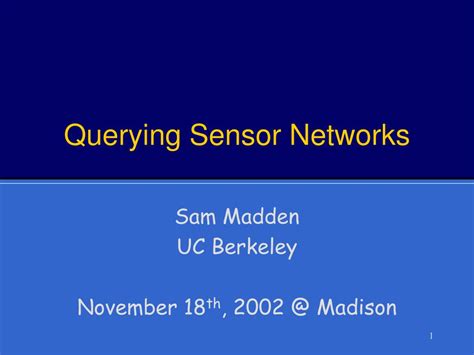 Ppt Querying Sensor Networks Powerpoint Presentation Free Download Id1789497