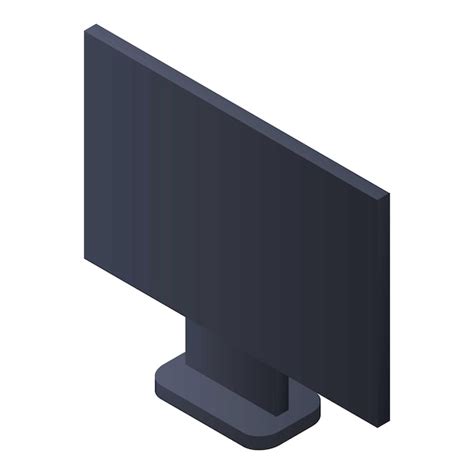 Icono de monitor de computadora isométrico del icono de vector de