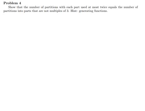 solved problem 4 show that the number of partitions with