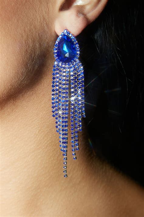 Glamorous Drop Earrings Blue Fashion Nova Jewelry Fashion Nova