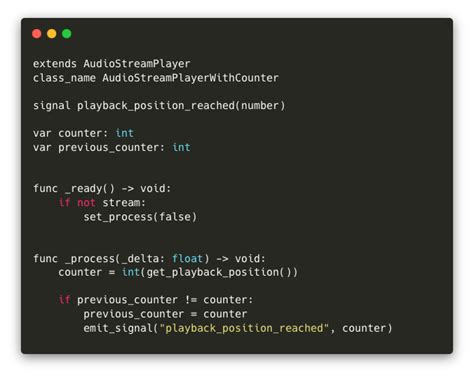 Godot Gist 5 Audiostreamplayer With A Counter Which Counts The