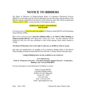 Fillable Online NOTICE TO BIDDERS BidNet Fax Email Print PdfFiller