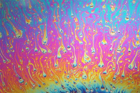 Multicolored Rainbow Soap Bubble Psychedelic Background Abstract