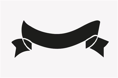 Premium Vector Black Ribbon Banner Vector Illustration