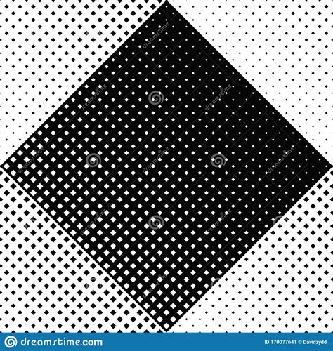 Seamless Monochrome Abstract Geometrical Square Pattern Background Stock Vector Illustration