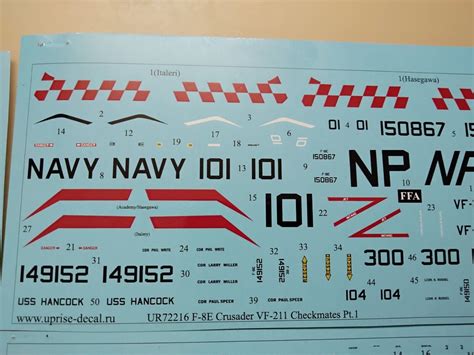 1 72 Decal F 8e Crusader Vf 211 Checkmates Pt Ffa Film Uprise Decals