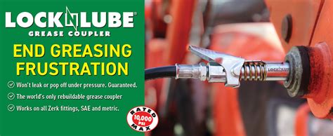 Locknlube Grease Gun Coupler Locks Onto Zerk Fittings