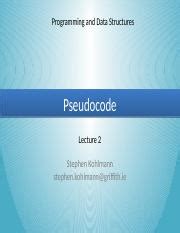 Lecture 02 Pseudocode And Linear Data Structures Arrays And Stacks