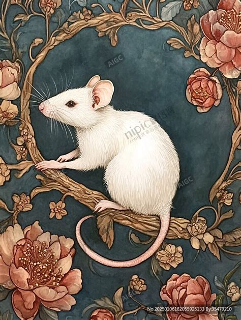 AI创作图葵鼠装饰画 十二属相鼠 鼠年吉祥画 鼠生肖挂画 生肖鼠插画 鼠不尽的运气 插画鼠 12生肖金鼠 2020实鼠不易 手绘鼠年海报 12