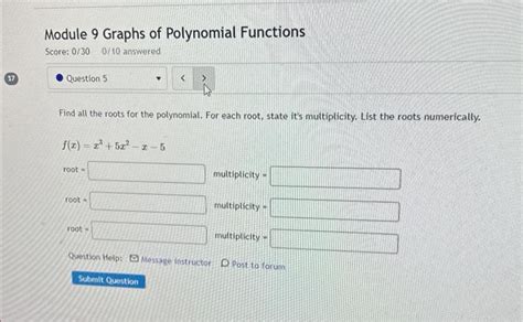 Solved Module Graphs Of Polynomial Functions Score Chegg