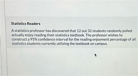 Solved Statistics Readersa Statistics Professor Has
