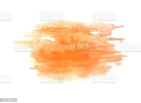 벡터 수채화 배경 오렌지 브러시 스트로크 흰색 배경에 격리 디자인 및 장식 배너 엽서 카드에 대한 스톡 벡터 일러스트레이션 0명에 대한 스톡 벡터 아트 및 기타 이미지