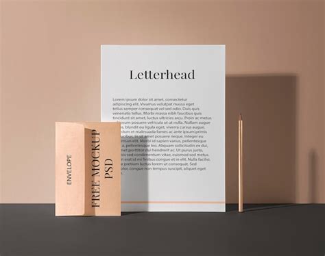 Premium Psd Letter Head Envelope Mockup Psd