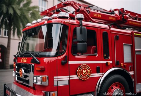 Red Fire Engine Side View Stable Diffusion Online