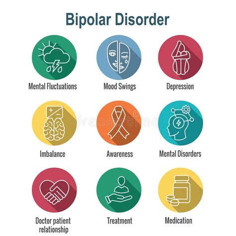 Bipolar Disorder Or Depression Bp Icon Set Showing Mental Health Issue