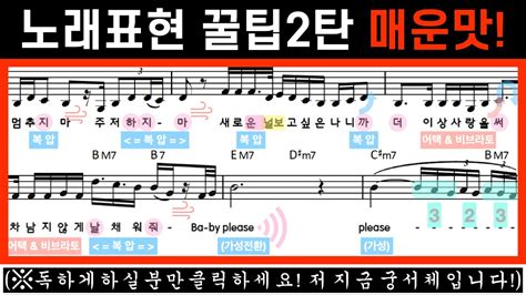 보컬레슨 노래 표현 잘하는 꿀팁 매운맛독하게 하실분만 클릭하세요 품 정영은 포인트레슨 2탄 Youtube