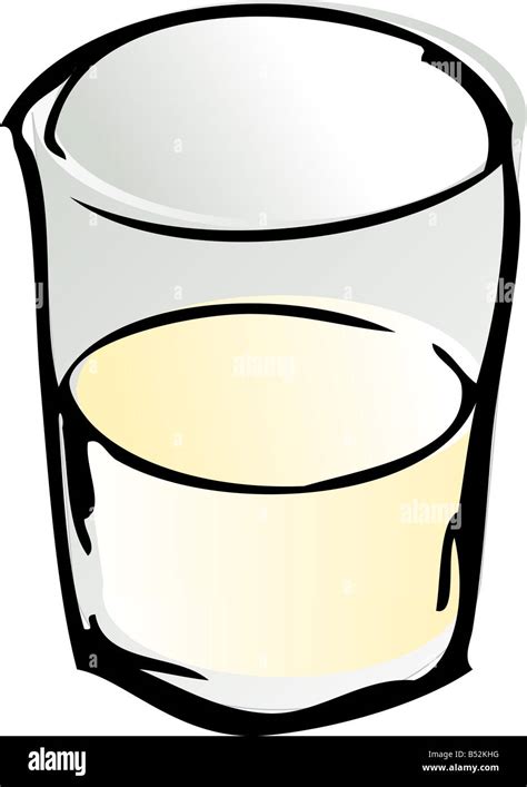 Glass Of Milk Isometric 3d Illustration Lineart Sketch Hand Drawn Stock