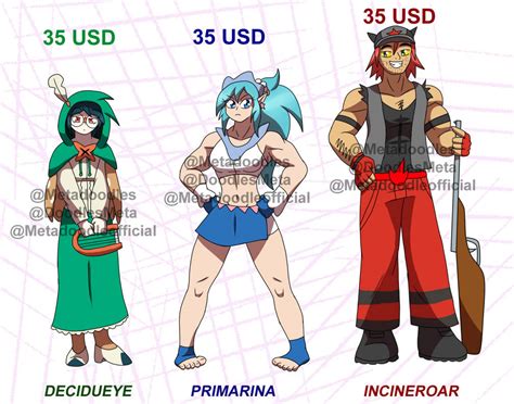 Alolan Starters Gijinkas Adoptables 23 By Metadoodles On Deviantart