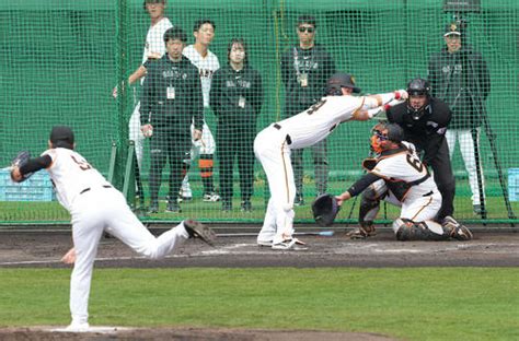 【巨人】大城卓三が宮崎春季キャンプ最終日のシート打撃で右足に死球も「大丈夫です」と影響なし プロ野球 日刊スポーツ