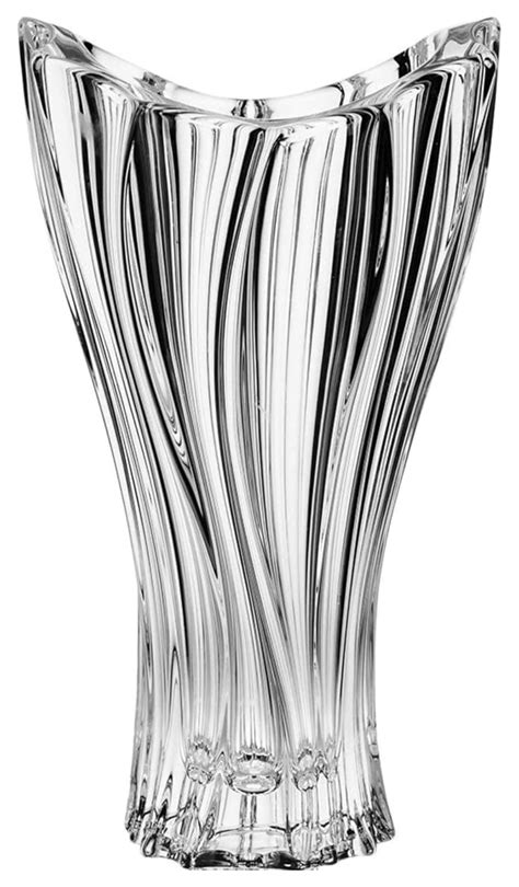 Bohemian Crystal Glass Vase 12 H Clear Plantica Vintage European