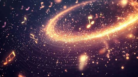 3d Galaxy Representation Showcasing A Spiral Of Sound Waves Intertwined