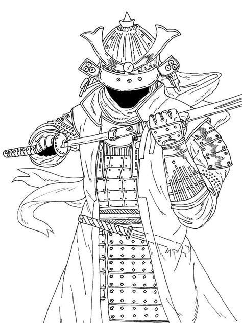Dibujos de Dos Samuráis para Colorear para Colorear Pintar e Imprimir